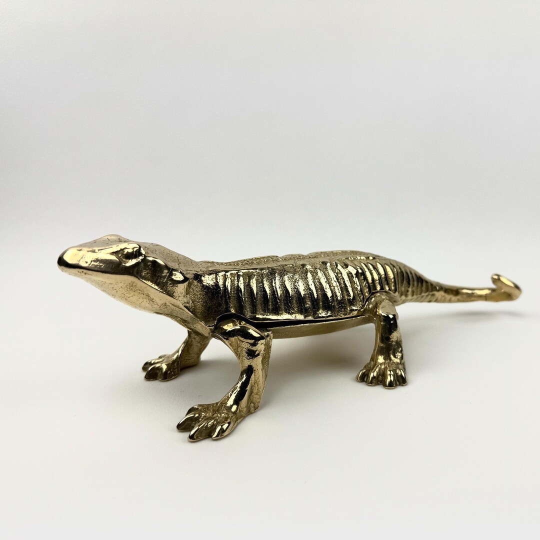 Antique French Brass Salamander Figurine: Art Nouveau Cork Chewer - Etsy