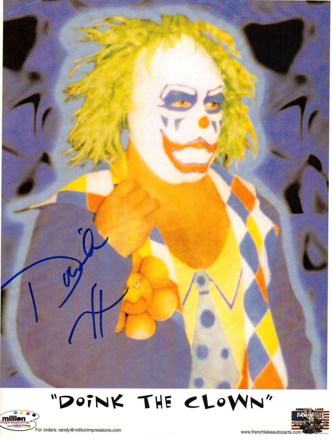 Doink the Clown Autographed 8x10 Photo Wwf Wwe - Etsy