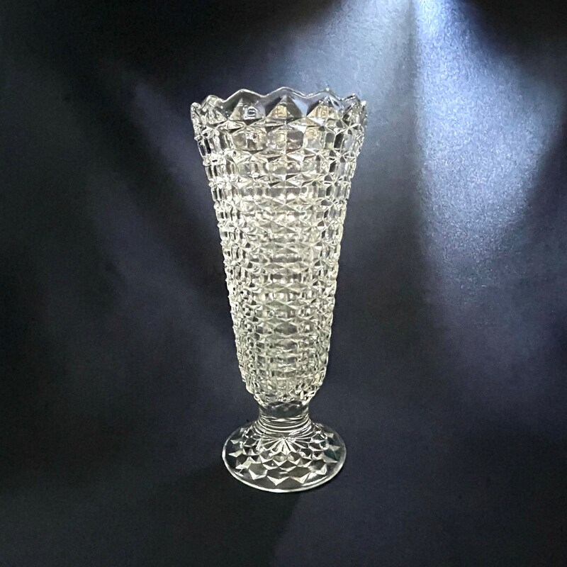 Footed Glass Vase - Etsy