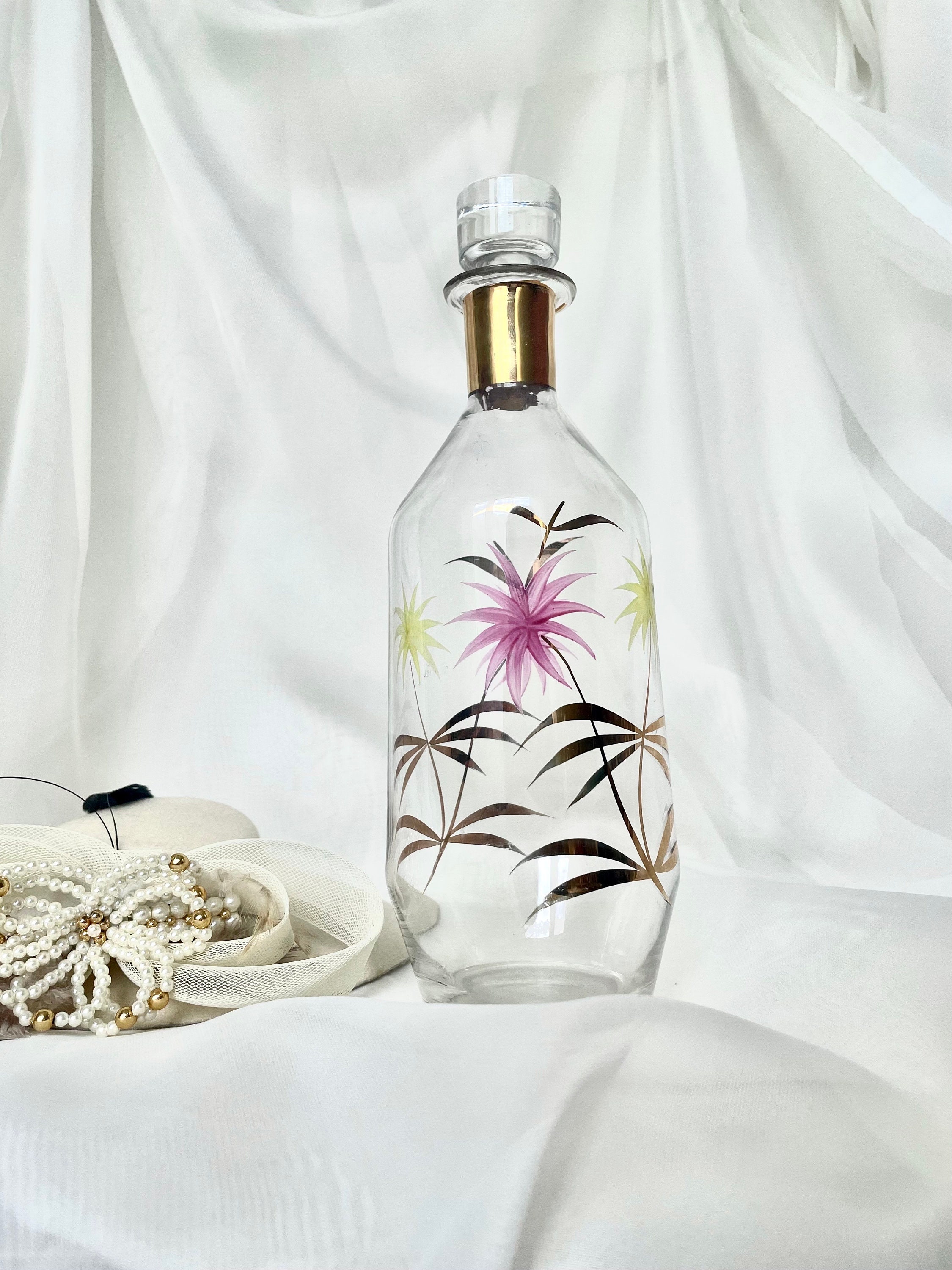 Czechoslovakia Hand-painted Decanter 1960s - Etsy