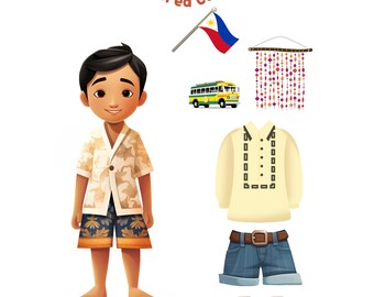 Printable Paper Doll Set Filipino, Coloring Pages, Philippine National ...