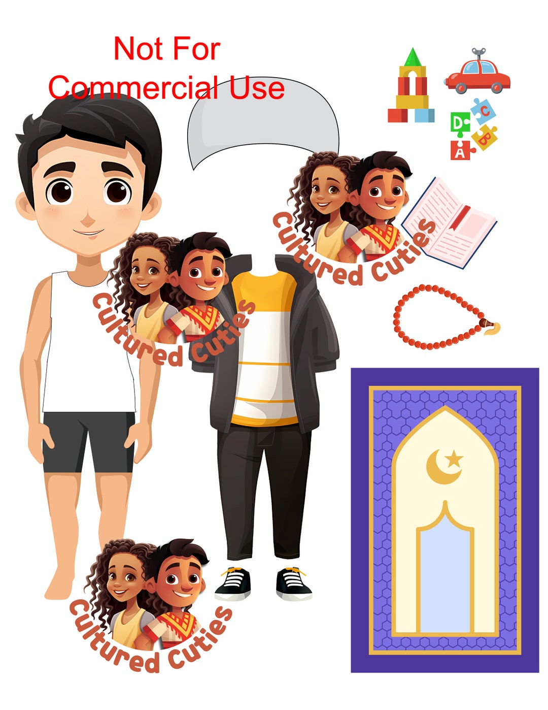 Muhammad Muslim Printable Paper Boy Doll Digital Download - Etsy