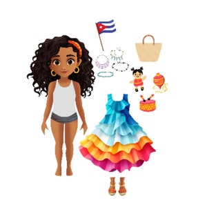 Benita Cuban Magnetic Paper Girl Doll - Etsy