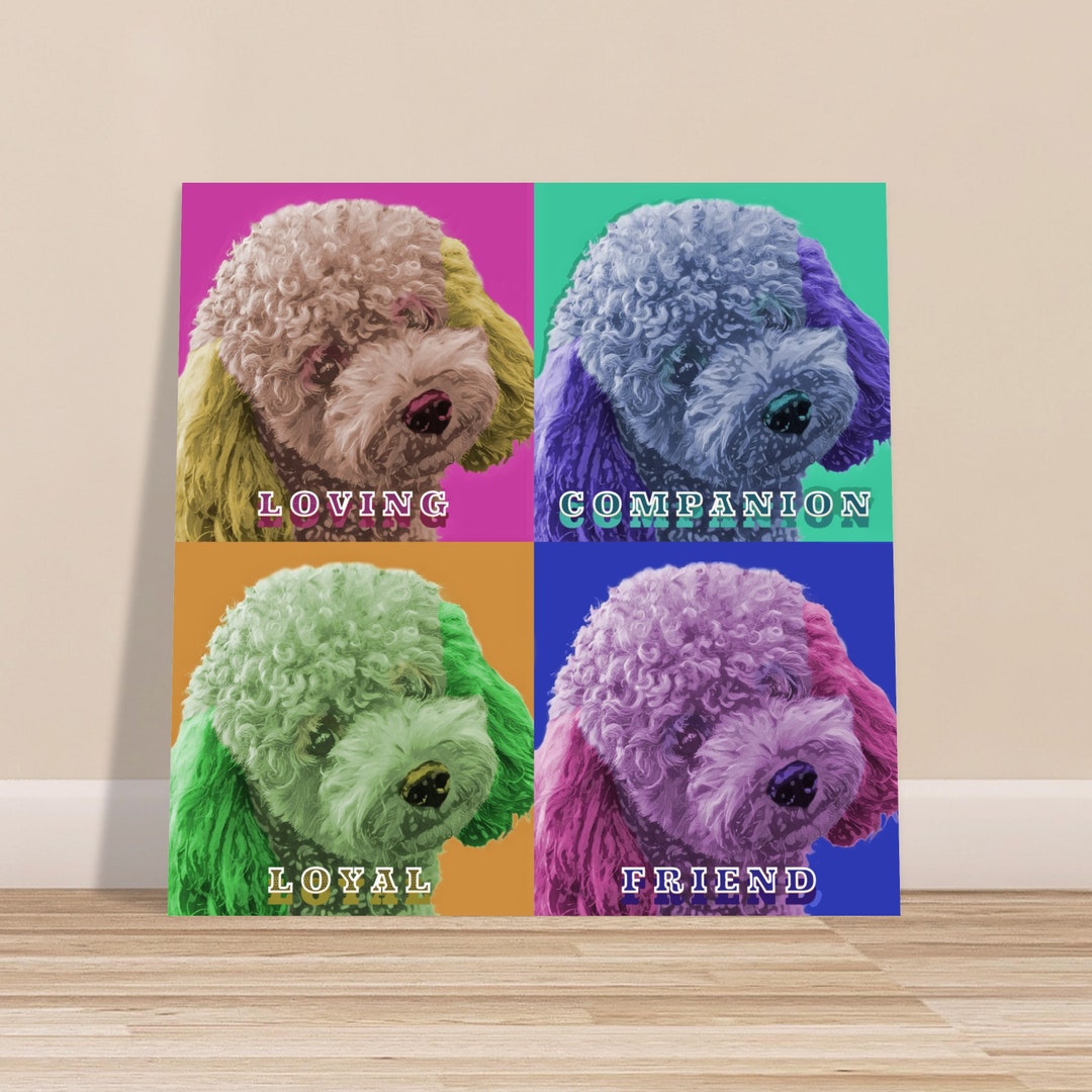 Dog Colourful 'poodle' Pop Art Print Framed Wall Art Desk Artful Art ...