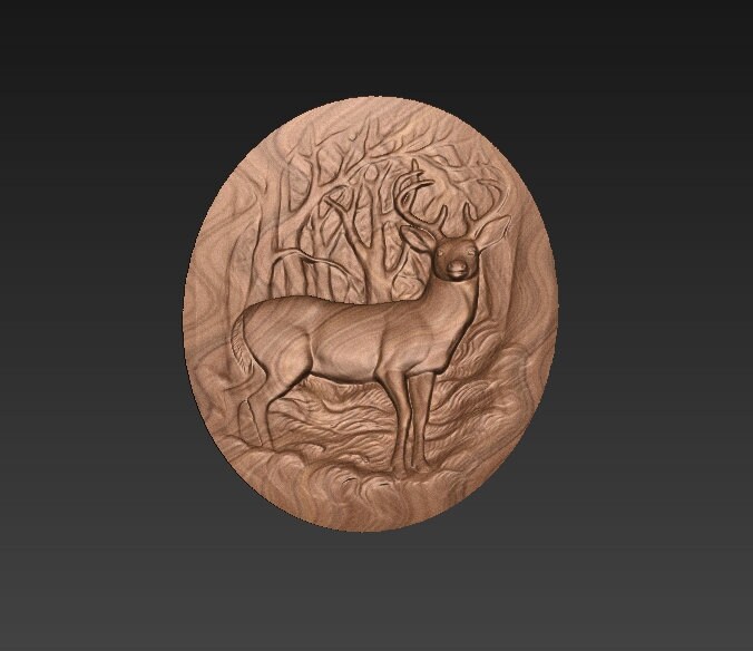 Deer Digital File for CNC, 3D STL File, Engraver, Artcam, Wood, Wall ...