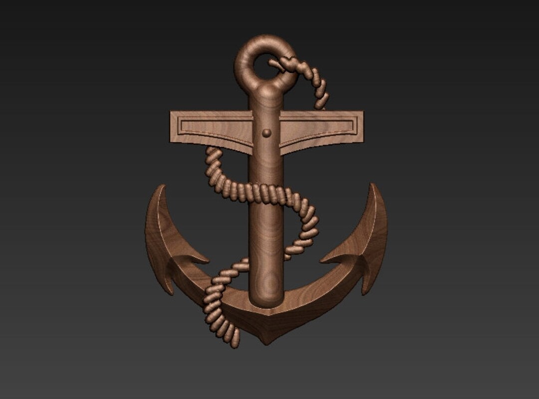 Anchor Digital File for CNC, 3D STL File, Engraver, Artcam, Wood, Wall ...