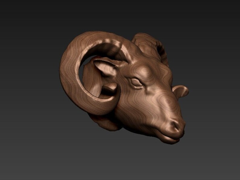 Ram's Head File for CNC, 3D STL File, Engraver, Artcam, Wood, Wall ...