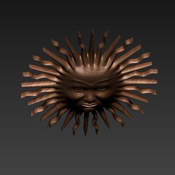 The Sun Digital File for CNC, 3D STL File, Engraver, Artcam, Wood, Wall ...