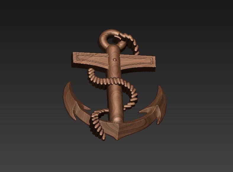 Anchor Digital File for CNC, 3D STL File, Engraver, Artcam, Wood, Wall ...
