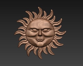 Sun Frame Mirror Decor CNC 3D Relief File STL - Etsy