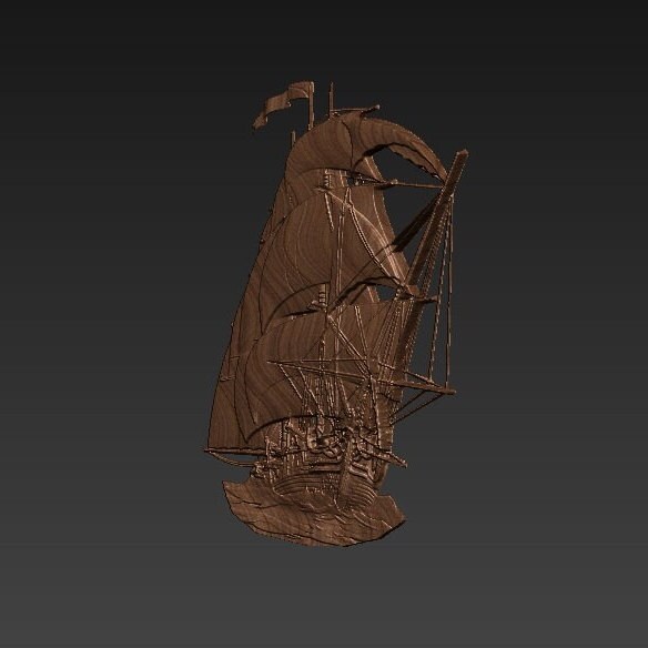 Ship 3D File for CNC, 3D STL File, Engraver, Artcam, Wood, Wall Decor ...