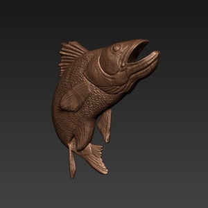 Fish Digital File for CNC, 3D STL File, Engraver, Artcam, Wood, Wall ...
