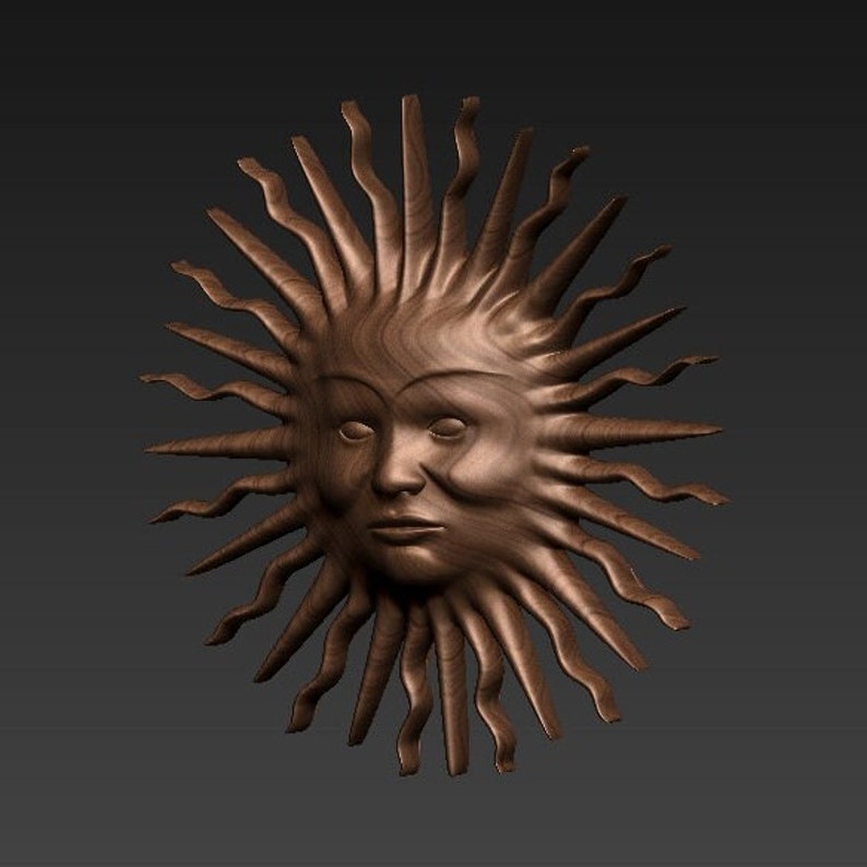 The Sun Digital File for CNC, 3D STL File, Engraver, Artcam, Wood, Wall ...