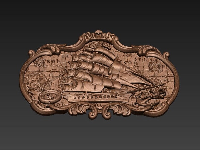 Ship 3D File for CNC, 3D STL File, Engraver, Artcam, Wood, Wall Decor ...
