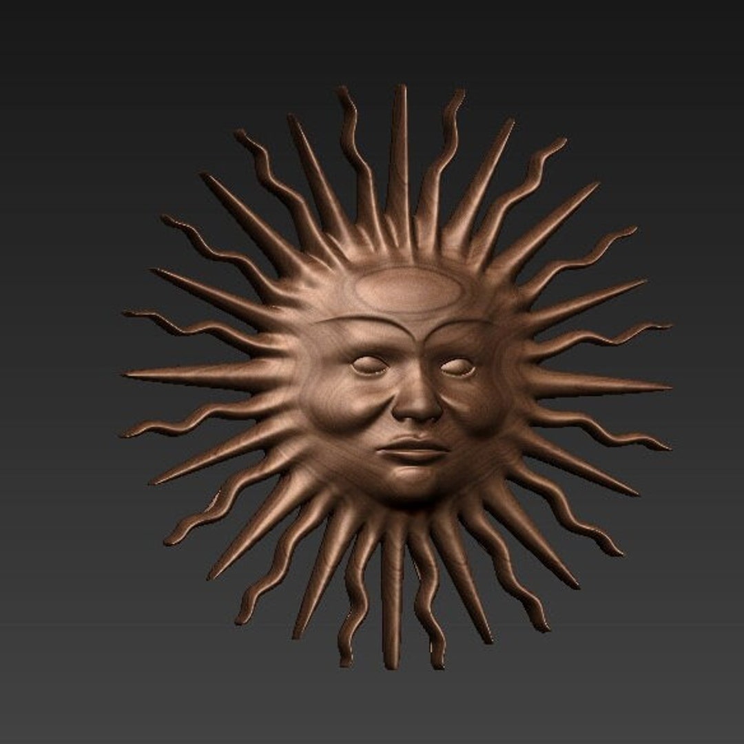 The Sun Digital File for CNC, 3D STL File, Engraver, Artcam, Wood, Wall ...