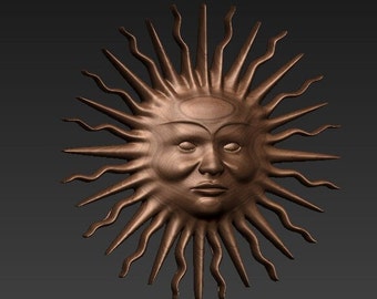 Sun Frame Mirror Decor CNC 3D Relief File STL - Etsy