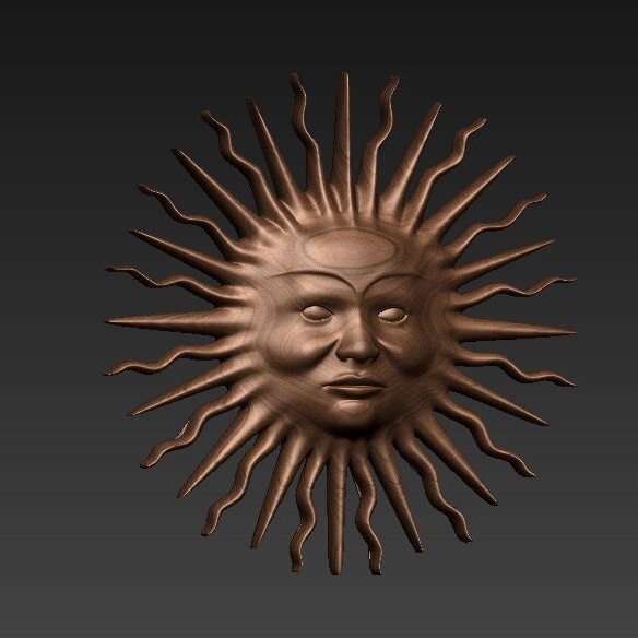 The Sun Digital File for CNC, 3D STL File, Engraver, Artcam, Wood, Wall ...