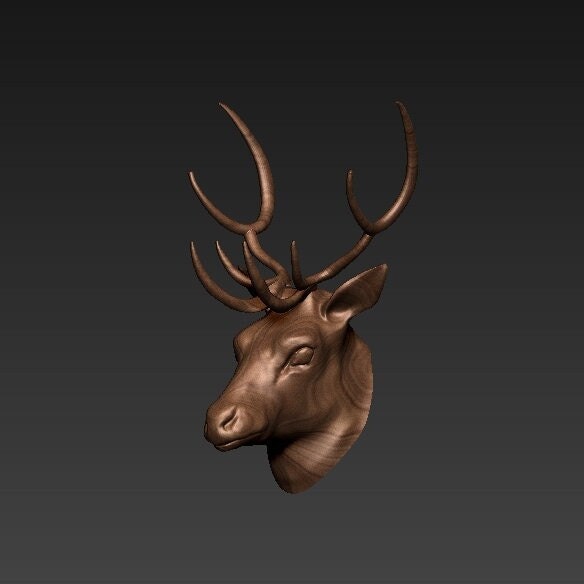 Deer Head File for CNC 3D STL File Engraver Artcam Wood - Etsy