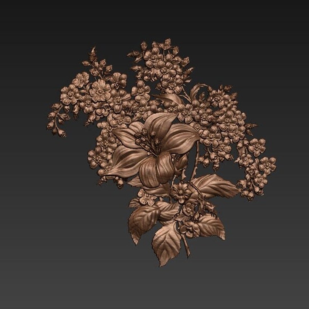 Bouquet of Flowers Digital File for CNC, 3D STL File, Engraver, Artcam ...