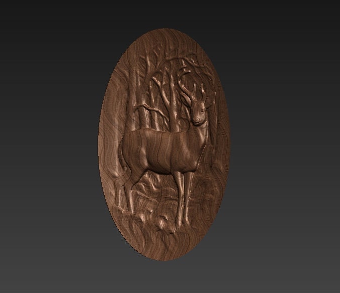 Deer Digital File for CNC, 3D STL File, Engraver, Artcam, Wood, Wall ...