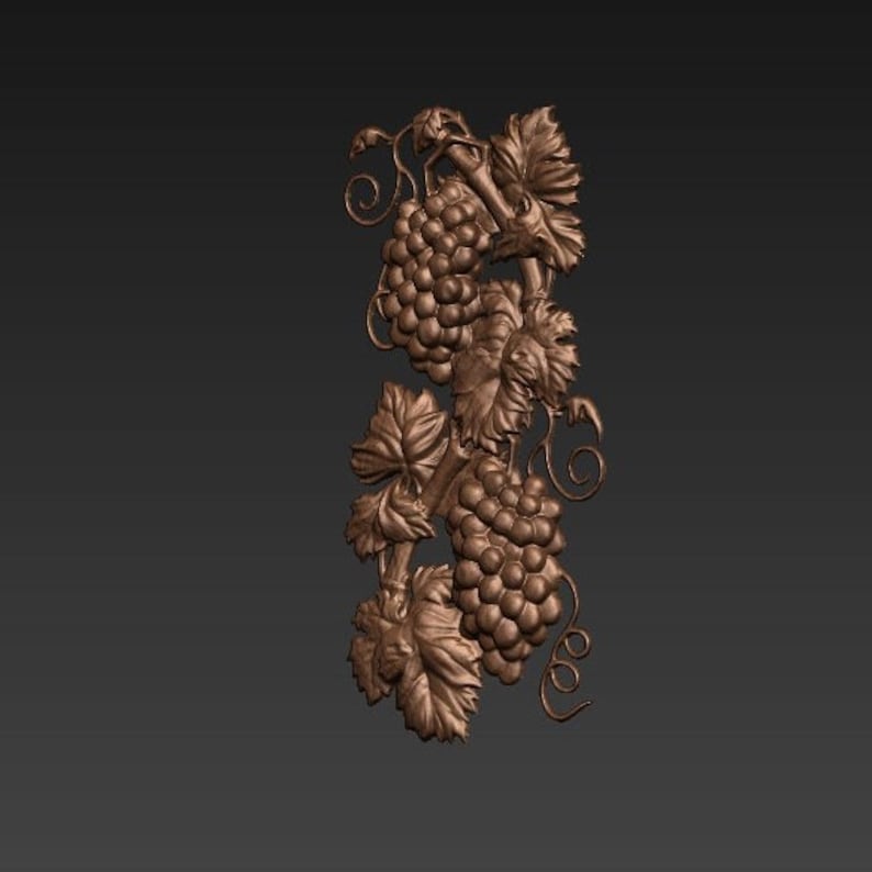 Grape Digital File for CNC, 3D STL File, Engraver, Artcam, Wood, Wall ...