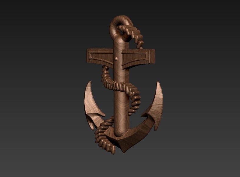 Anchor Digital File for CNC, 3D STL File, Engraver, Artcam, Wood, Wall ...