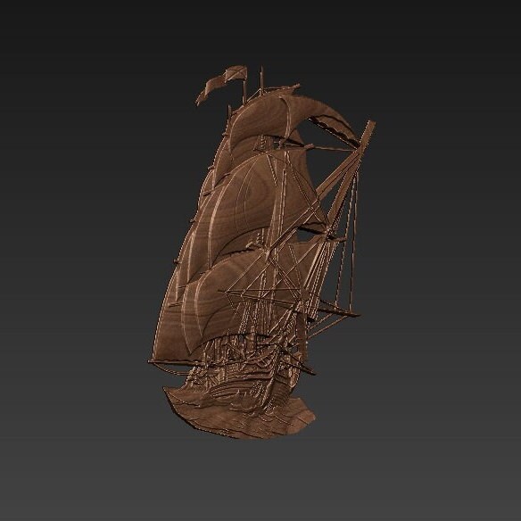 Ship 3D File for CNC, 3D STL File, Engraver, Artcam, Wood, Wall Decor ...