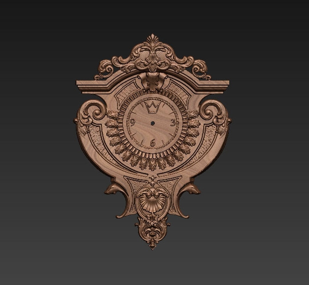 Clock Frame Digital File for CNC, 3D STL File, Engraver, Artcam, Wood ...