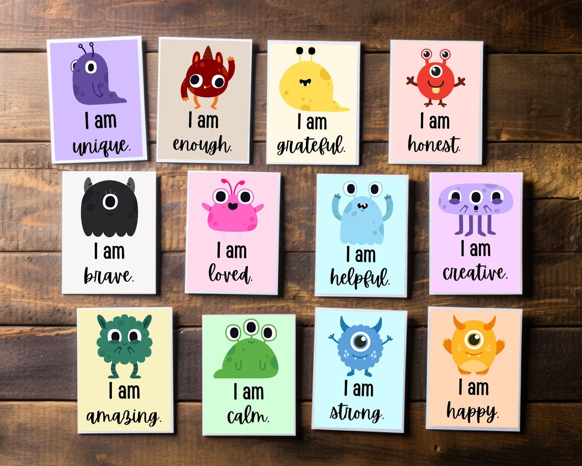 12 Printable Positive Affirmation Cards for Kids, Empowering Kids ...