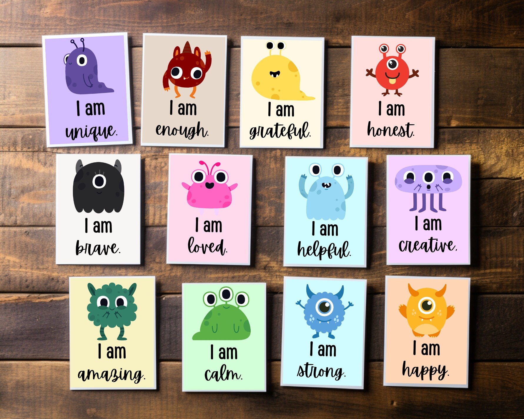 12 Printable Positive Affirmation Cards for Kids, Empowering Kids ...