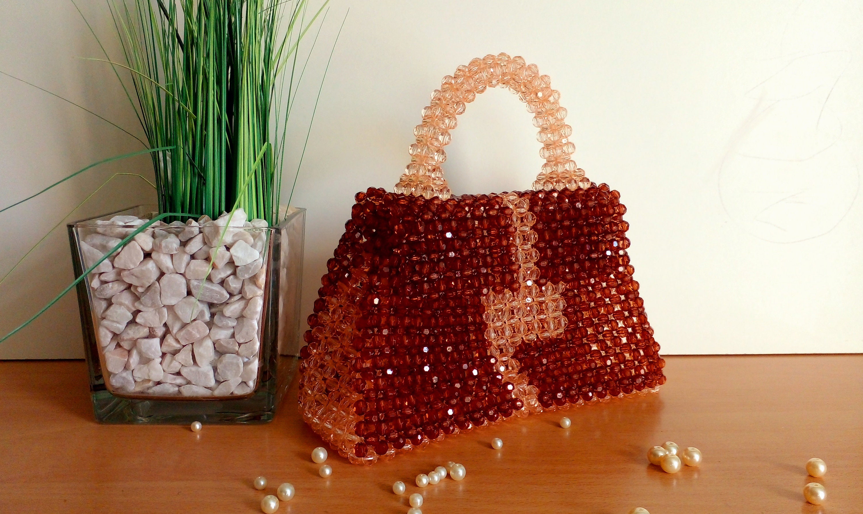 Crystal Bags, Gift for Her, Handmade Beaded Bag, Handmade Bags, Beaded ...