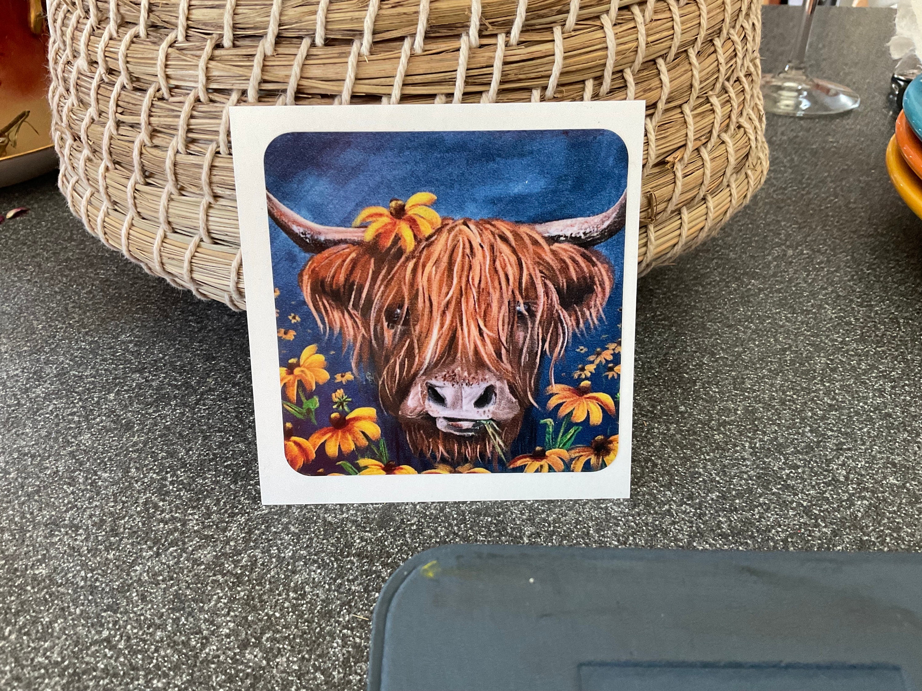 Highland Cow ‘ferdinand’ From Original Acrylic on High Performance ...