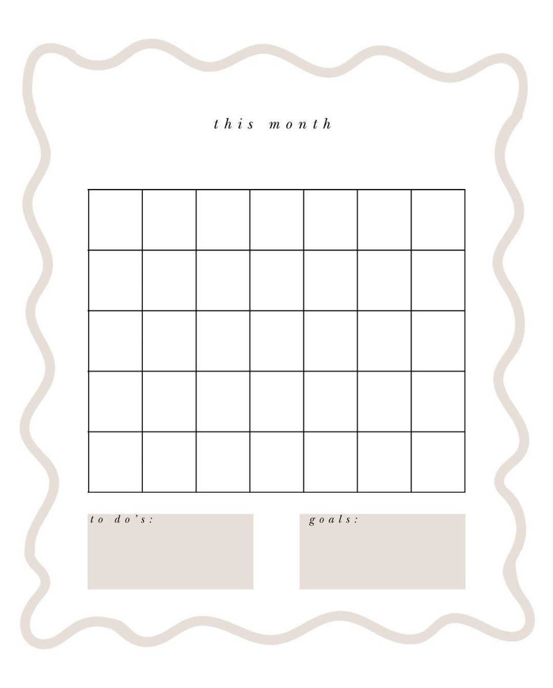 Digital Monthly Planner (printable) - Etsy