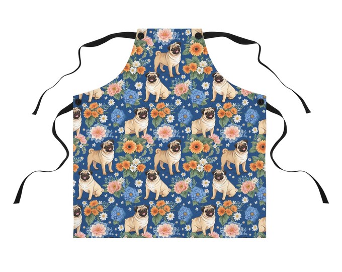 Organic Cotton Canvas Apron With Pug Print - Etsy UK