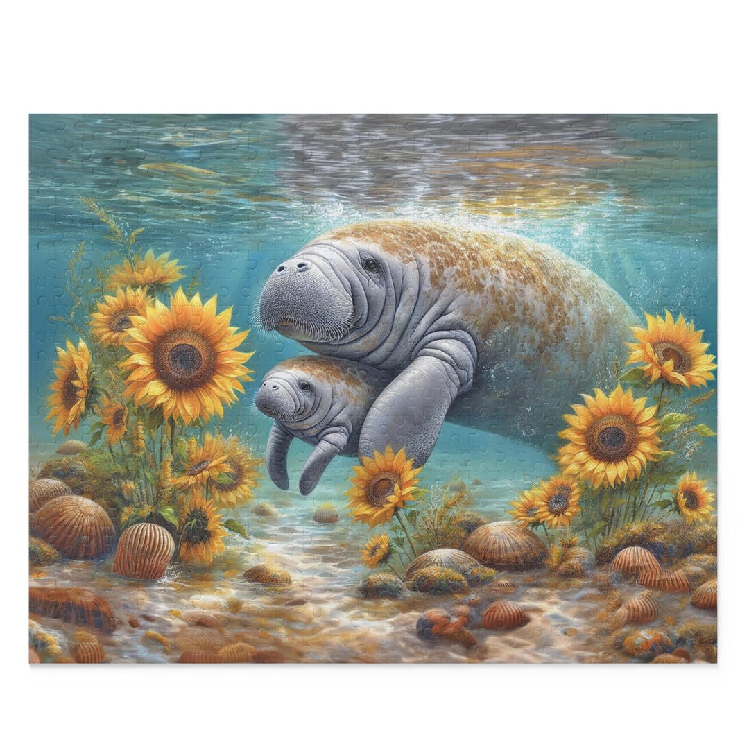 Manatees Jigsaw Puzzle (120, 252, 500-piece) - Etsy
