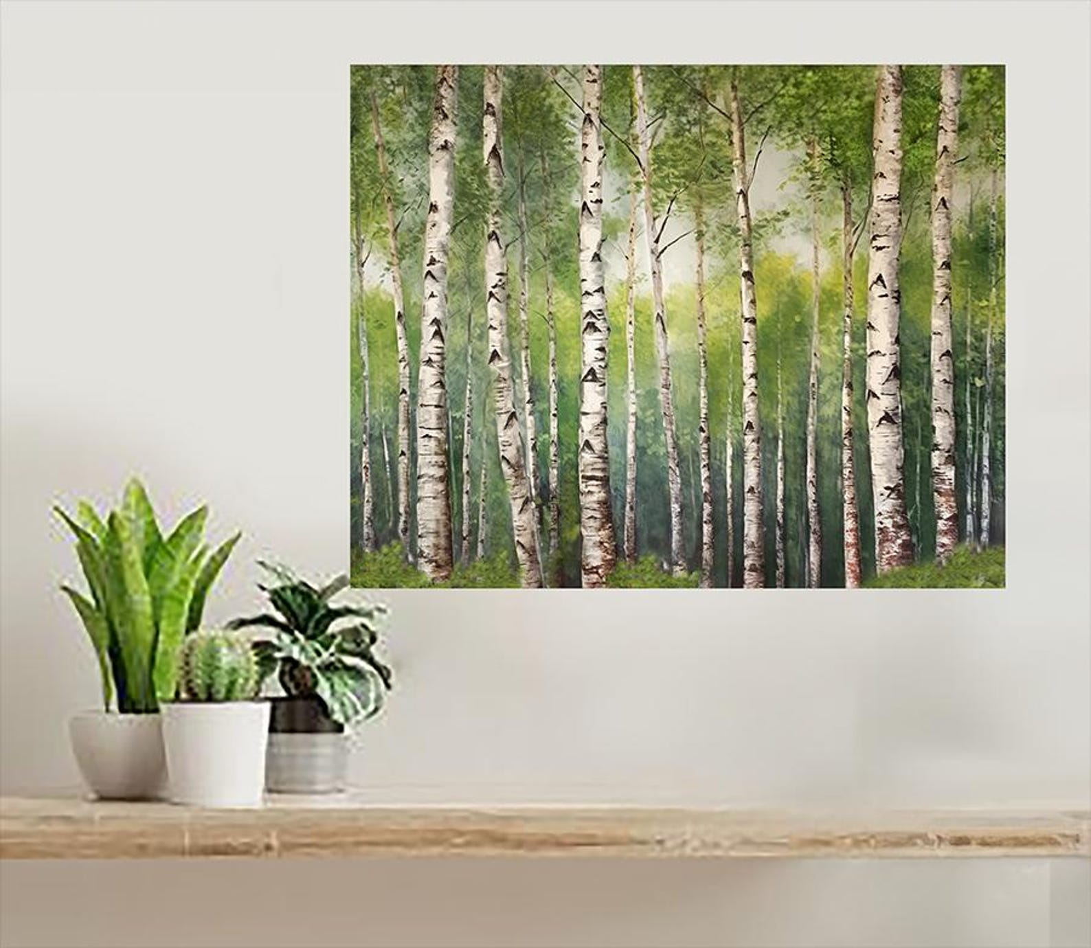 Birch Trees Wrap-around Canvas Wall Art - Etsy