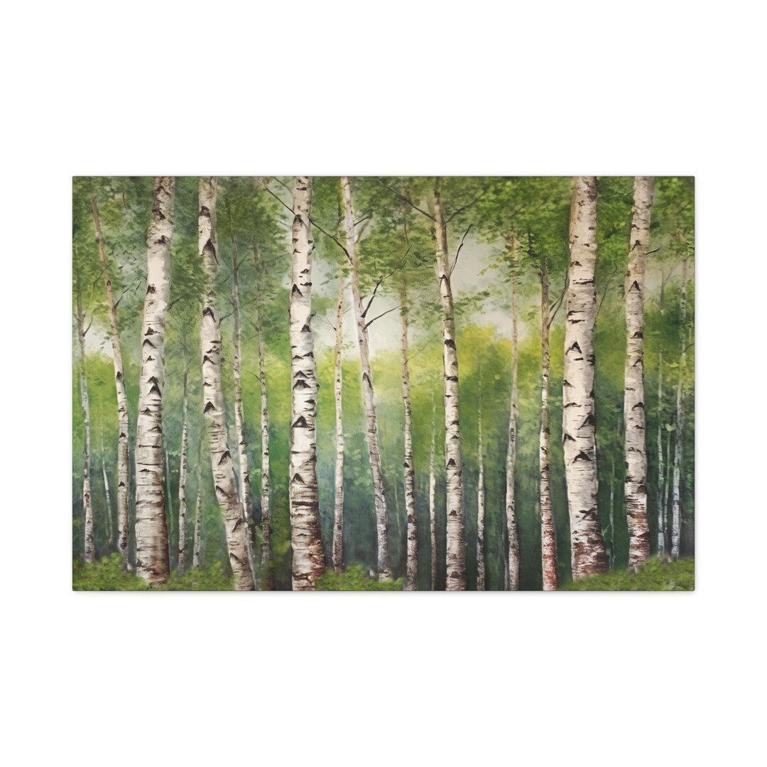 Birch Trees Wrap-around Canvas Wall Art - Etsy