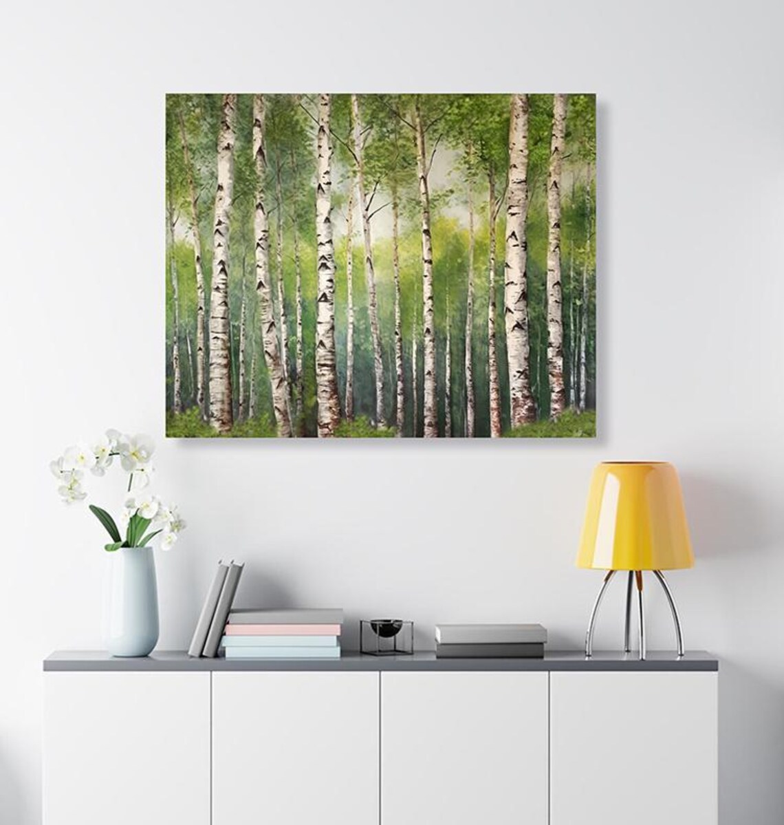Birch Trees Wrap-around Canvas Wall Art - Etsy