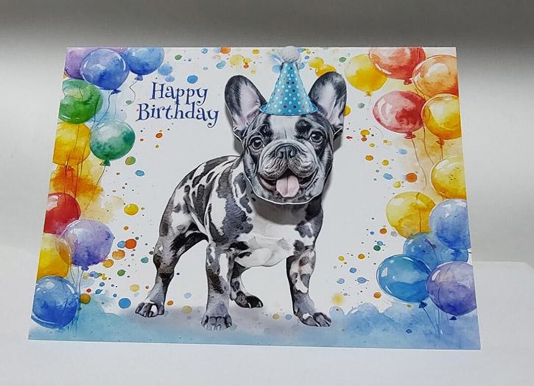 French Bulldog Merle Birthday Card Wobble-head - Etsy