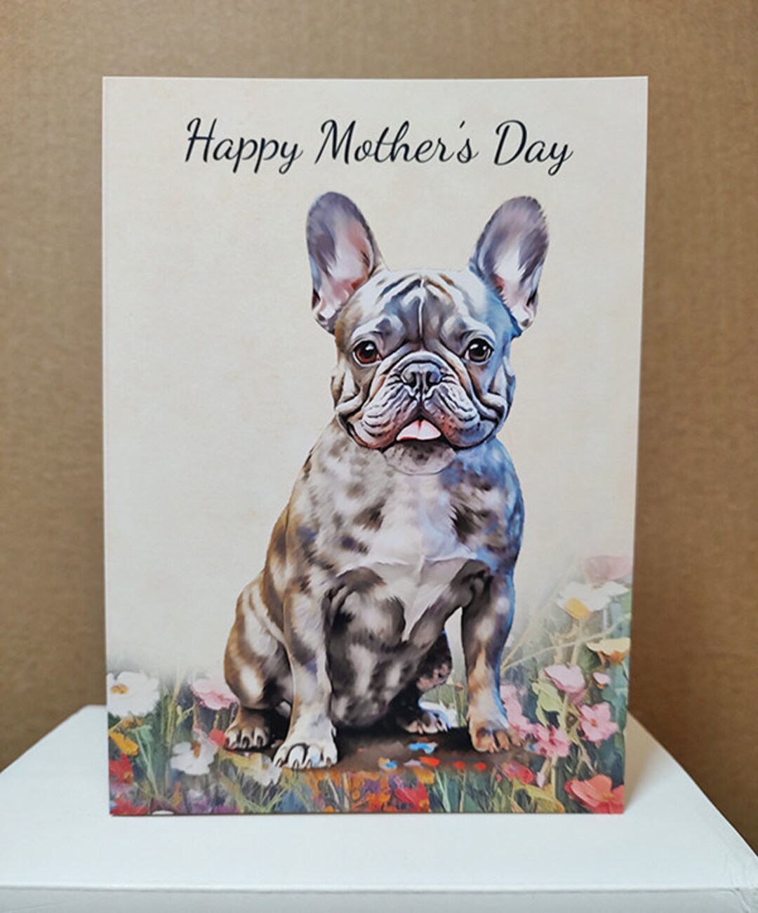 Merle French Bulldog happy Mother's Day Card - Etsy
