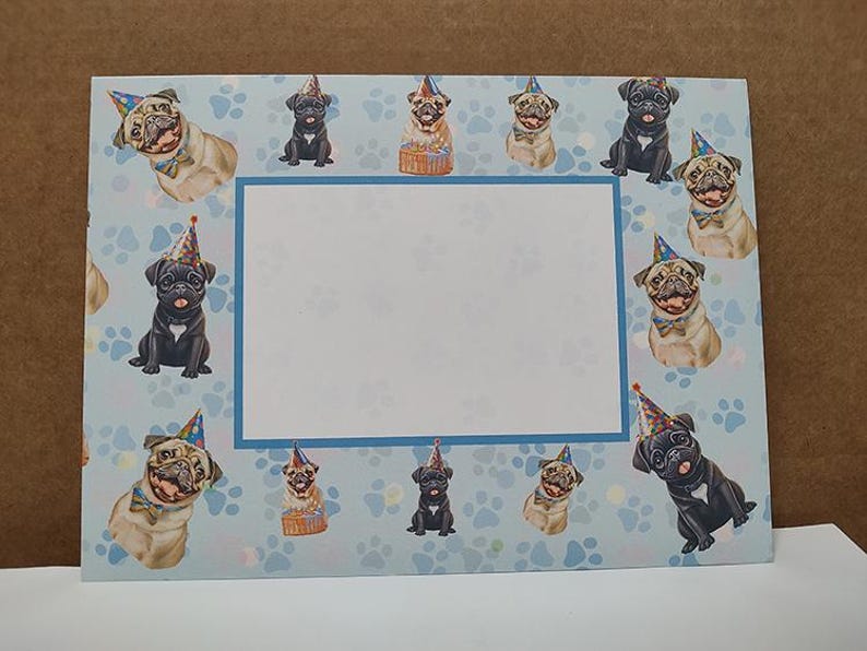 Gang of Pugs Birthday Card Unique Pug Envelope - Etsy