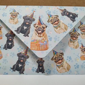Gang of Pugs Birthday Card + Unique Pug Envelope - Etsy