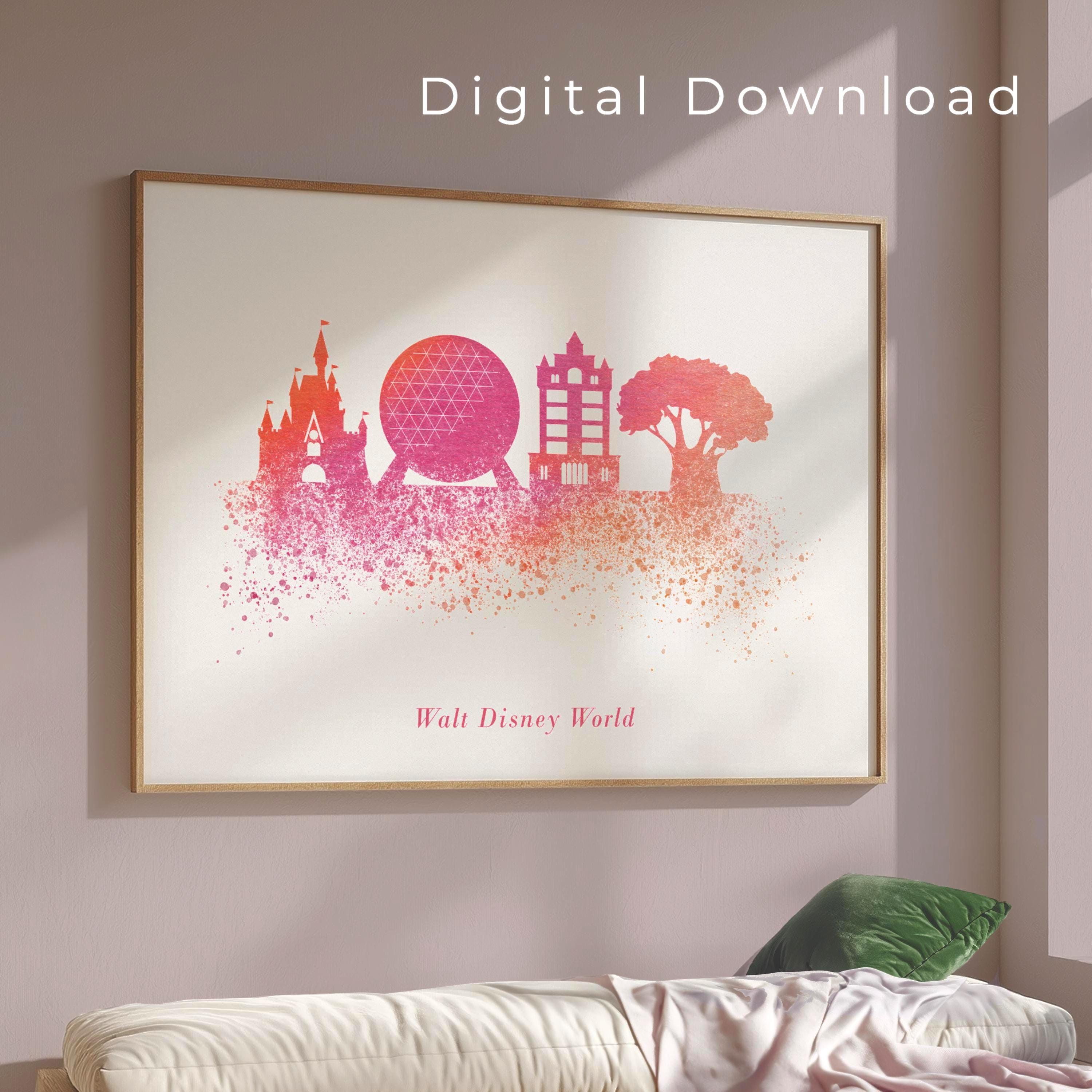 Walt Disney World Wall Art Digital Download | Disney World 4 Parks ...