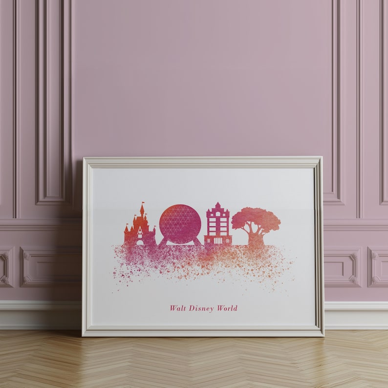 Walt Disney World Wall Art Digital Download | Disney World 4 Parks ...