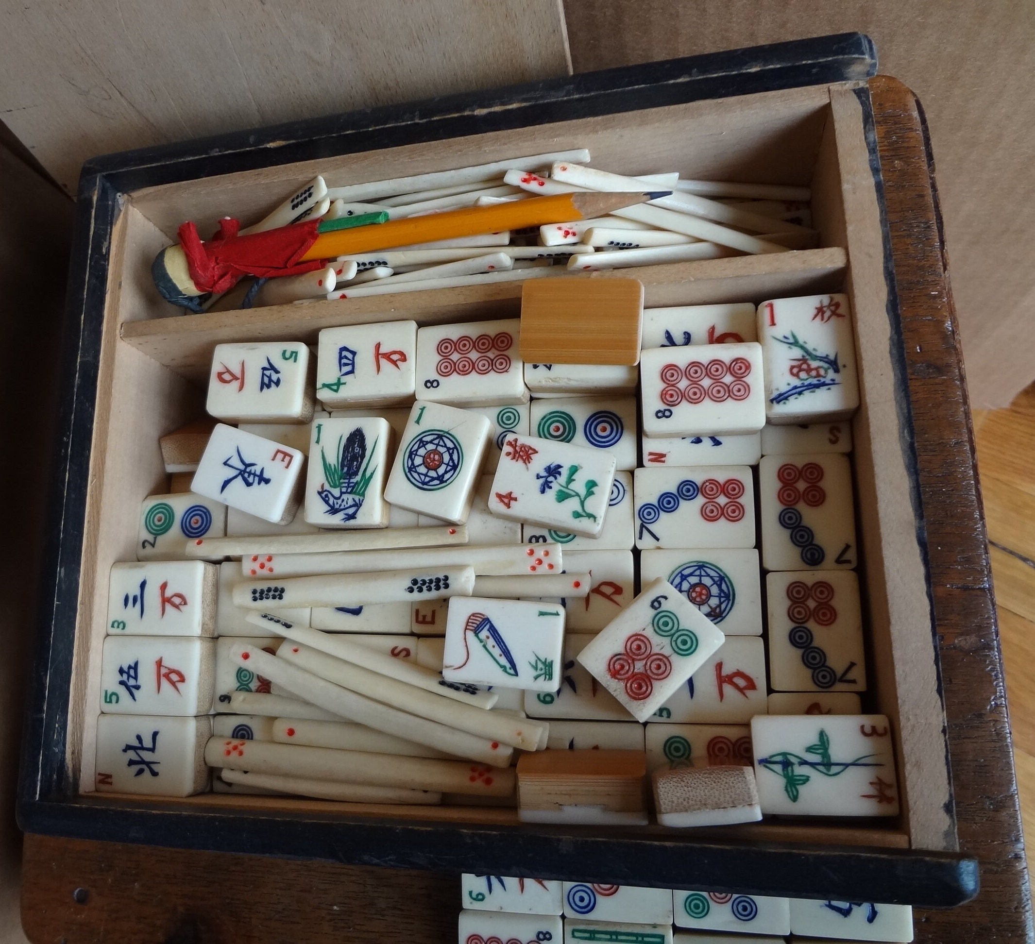 Antique Complete Mah Jong Set, Bone and Bamboo, in Box, With Extras - Etsy