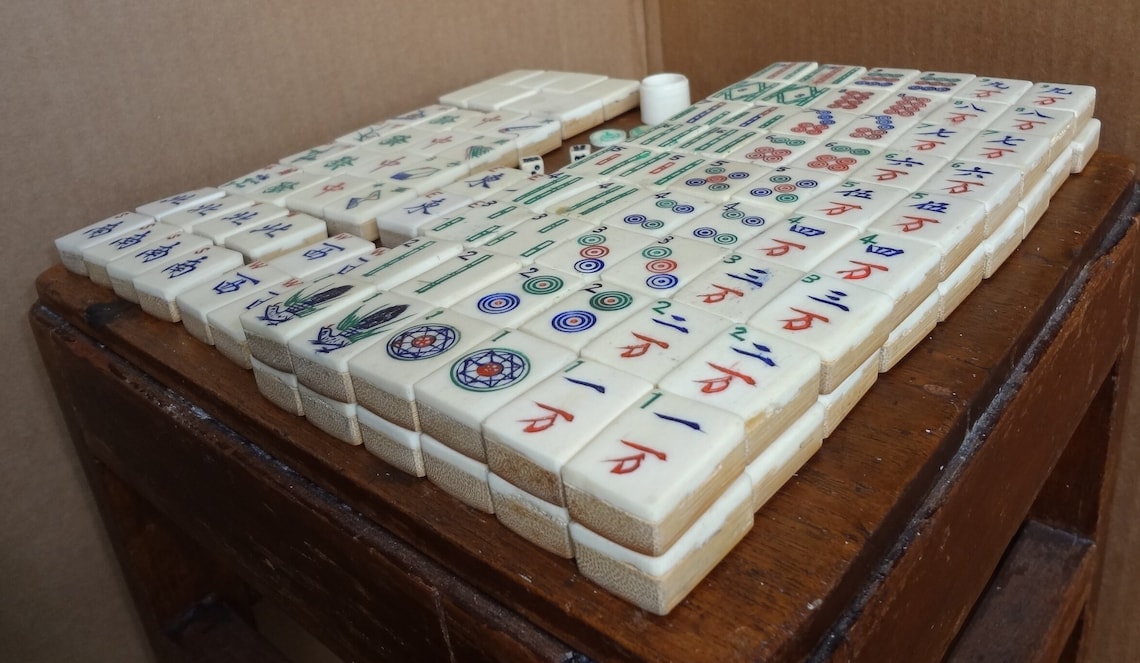 Antique Complete Mah Jong Set, Bone and Bamboo, in Box, With Extras - Etsy