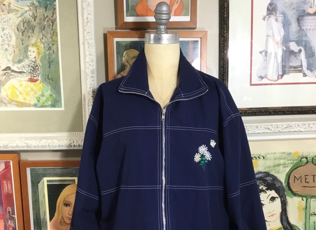 Koret Francisca 1980’s Women’s Navy Blue Jacket - Large - Etsy