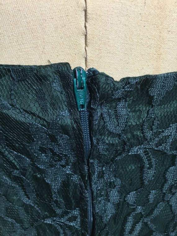 Starlight Express 1980’s Forest Green Satin & Lace Ev… - Gem Starlight Express 1980’s Forest Green Satin & Lace Ev… - Gem