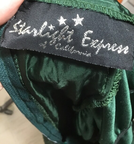 Starlight Express 1980’s Forest Green Satin & Lace Ev… - Gem Starlight Express 1980’s Forest Green Satin & Lace Ev… - Gem
