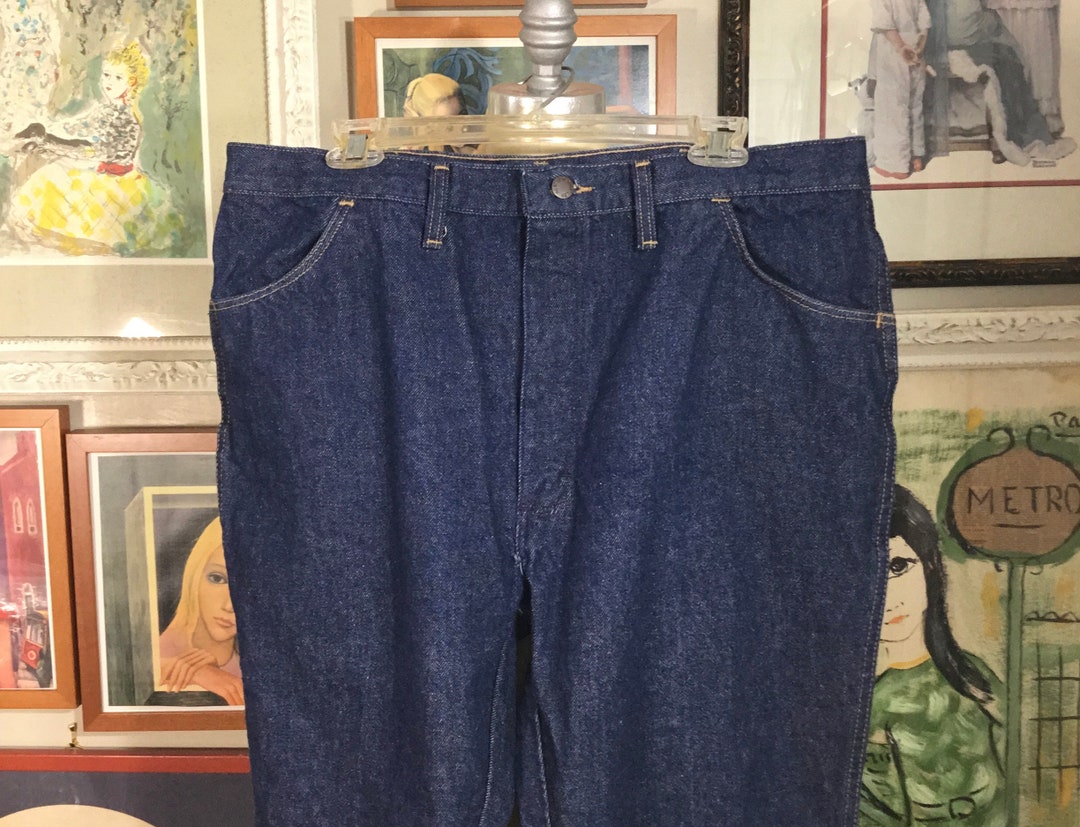 Rustler 1980s Unisex Blue Denim Jeans 38W - Etsy